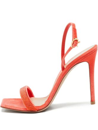 Gianvito Rossi sandales Britney 110 mm à bout carré pre-owned - Rouge