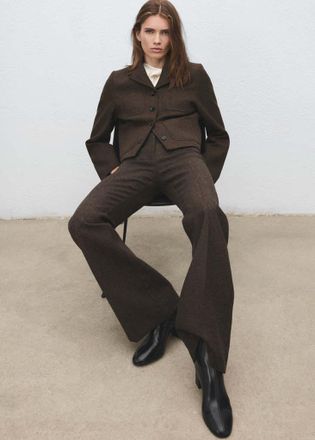 Mango Bottines bloc bout rond noir - Femme - 35 - MANGO