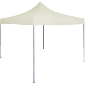 vidaXL Tente de r&eacute;ception pliable professionnelle 2x2 m Acier Cr&egrave;me