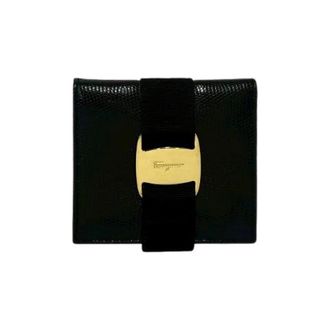Ferragamo Portefeuille en cuir doccasion - Femme - Pre-owned - Noir - Taille: ONE Size
