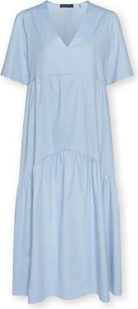 Elena Miro Femme, Robes, Bleu, Taille: 46 FR Robe midi &agrave; volants