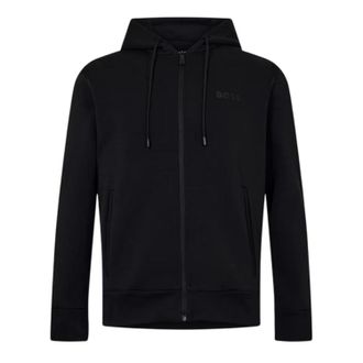 HUGO BOSS Saggy Tape X Hoodie mit durchgehendem Rei&szlig;verschluss f&uuml;r Herren (Schwarz)