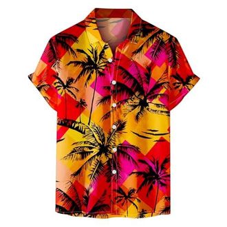 Generic Chemise hawa&iuml;enne pour homme, chemise d&eacute;contract&eacute;e boutonn&eacute;e &agrave; manches courtes pour homme et adulte pour un usage quotidien, athl&eacute;tique, course &agrave; pied