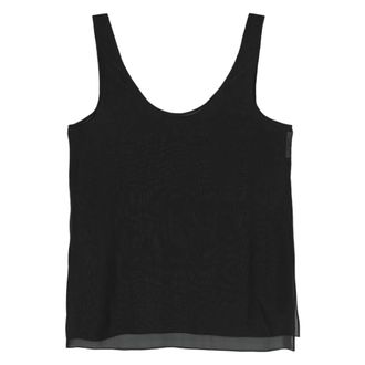 Gauch&egrave;re Halbtransparente Seidenbluse - - Tops - Damen - Schwarzk - XS