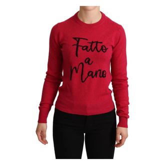 Dolce & Gabbana Luxuri&ouml;ser Rosa Kaschmirpullover - - Knitwear - Herren - Rosa - XS