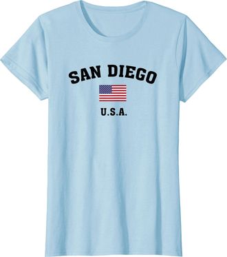 Trevco San Diego USA with American Flag T Shirt