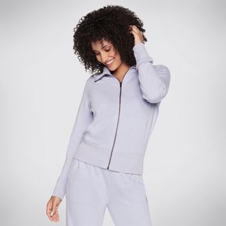 Skechers Performance Hoodless Hoodie Diamantjacke Frauen Lila Jacke