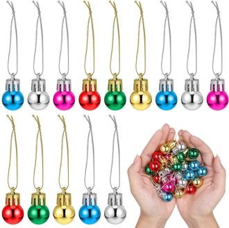 TOPBATHY 24 StüCk Mini Weihnachtskugeln Aus Kunststoff 2 cm Bunte HäNgende Weihnachtsbaumdekoration FüR Festliche AnläSse Und Zuhause