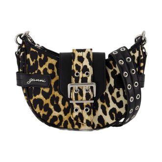 Ganni Femme, Sacs, Multicolore, Taille: ONE Size Sac Bandouli&egrave;re &agrave; Rabat et Boucle avec Bandouli&egrave;re Clout&eacute;e