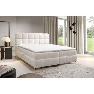 Fun Möbel Boxspringbett Bett Schlafzimmerbett SOPHIE 140x200cm Stoff Rolf Creme