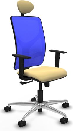 Piqueras y Crespo B&uuml;rostuhl f&uuml;r Zuhause, mit 1D-Armlehnen, h&ouml;henverstellbare Lendenwirbelst&uuml;tze und festes Kopfteil, ausgestattet mit 3 Positionen und Schneideschaum, B