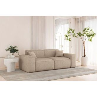 Fun M&ouml;bel Sofa Designersofa CELES PREMIUM 2-Sitzer in Stoff Artico Beige
