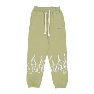 Vision Of Super Gr&uuml;ne Trainingshose mit Flammenstickerei - - Trousers - Herren - Gr&uuml;n - M