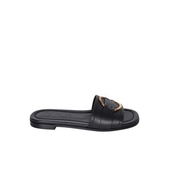 Moncler Bell Leder Slide - - Shoes - Damen - Schwarzk - 38 EU