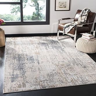 Safavieh Abstrakt Teppich für Wohnzimmer, Esszimmer, Schlafzimmer - Invista Collection, Kurzer Flor, Creme und Grau, 160 X 229 cm