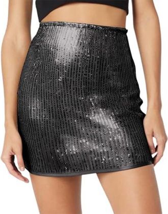 Generic Mini Jupe Femme Paillette Scintillante Taille Haute, Jupe Courte Femme Moulante et Sexy, Jupe Crayon Femme Chic pour Soir&eacute;e Clubbing et Cocktail, Tenu