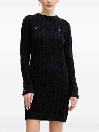 Guess Co robe en maille torsad&eacute;e &agrave; coupe courte - Noir