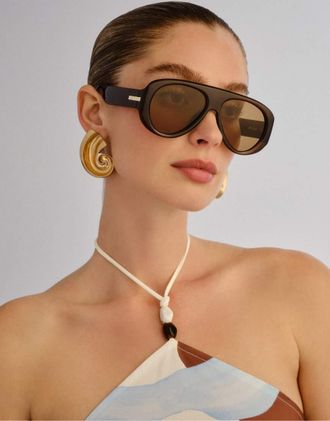 Le Specs Dream Boat - Lunettes de soleil masque avec verres marron - Marron chocolat-Brown