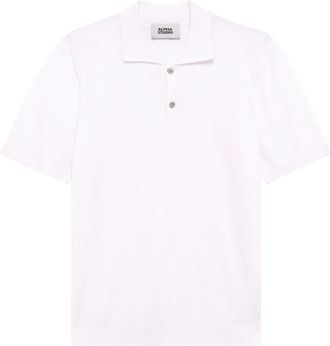 Alpha Studio Homme, Tops, Blanc, Taille: S Polo en coton technique