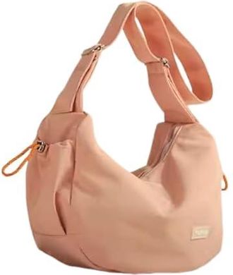 Generic Hobos Sac &agrave; bandouli&egrave;re en forme de croissant en nylon pour femme, sac &agrave; bandouli&egrave;re de couleur unie avec sangle r&eacute;glable, sac &agrave; bandouli&egrave;re d&eacute;contrac