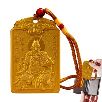 Generico 2026 Tai Sui Anh&auml;nger aus Metall - Tragbarer Anh&auml;nger aus vergoldeter chinesischer Legierung - Tai Sui Schutzkarte - f&uuml;r M&auml;nner, Frauen, Jugendliche, 