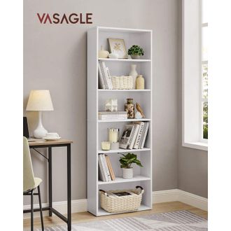 Vasagle Biblioth&egrave;que, &Eacute;tag&egrave;re sur 6 Niveaux, Meuble de Rangement Ouvert, &Eacute;tag&egrave;re, 24 x 60 x 178,5 cm, pour Salon, Bureau, Salle &agrave; Manger, Marron Rustique