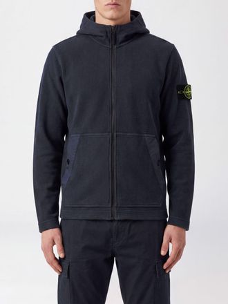 Stone Island Sweat &agrave; capuche zipp&eacute; en coton avec logo Compass