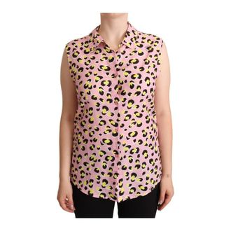 Love Moschino &Auml;rmelloses Poloshirt mit Leopardenmuster - - Blouses & Shirts - Damen - Mehrfarbig - XL