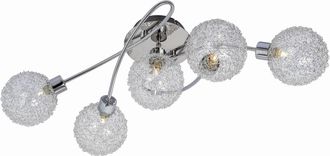 Lindby Deckenlampe Ticino (Modern) in Chrom aus Metall (5 flammig, G9) - Deckenleuchte Lampe Flurleuchte