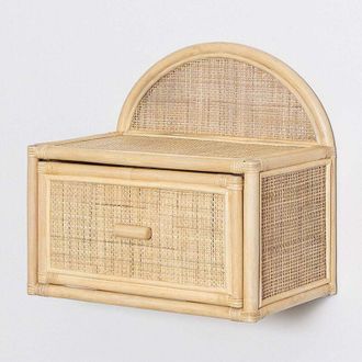 Sklum Sklum - 2er-Pack schwimmende Rattan-Nachttische von Yivisc Braun Natur