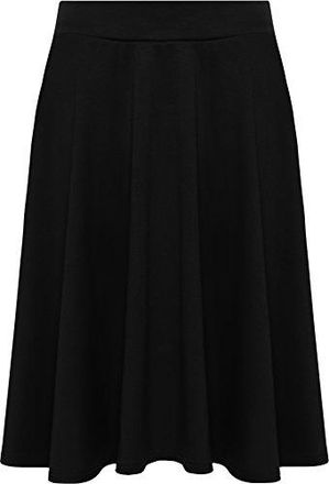WearAll Grande Taille uni Mini-Jupe évasé - Jupes - Femmes - Noir - 48