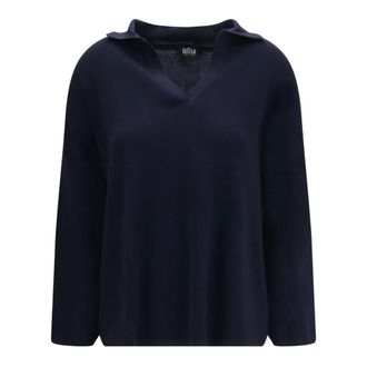 adidas by Stella McCartney Pull Col Polo en Laine - Femme - Sport - Bleu - Taille: 40 FR