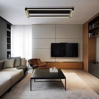 Globo Lighting Deckenlampe Deckenleuchte Wohnzimmerleuchte Fernbedienung dimmbar Alu LED 60 cm