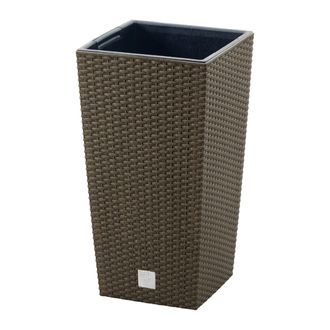 Prosperplast Blumentopf, Kaffeebraun, mit Tank, Kollektion Rato Square Eco, 20 x 20 x 37,6 cm, Fassungsverm&ouml;gen: 5 l