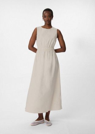 Comma Midikleid Kleid Langes Popeline-Kleid mit Cut-out