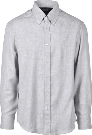 Brunello Cucinelli Homme, Chemises, Gris, Taille: 3XL Chemise Coton Cachemire