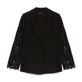 Fiorella Rubino Femme, Vestes, Noir, Taille: 52 FR Blazer en dentelle