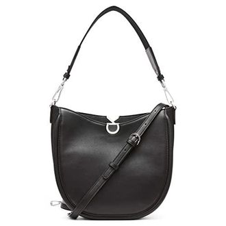 Calvin Klein Crisell Crescent Sac à bandoulière Femme, Noir/Argent, Taille Unique