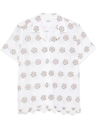 Bode chemise Floral Aperture - Blanc