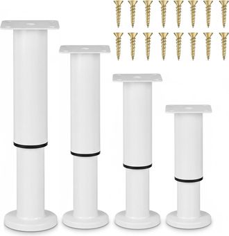 Generic Verstellbare M&ouml;belf&uuml;&szlig;e Metall, M&ouml;belbeine H&ouml;henverstellbar 8-42 cm, M&ouml;belbeine F&uuml;r Tisch, Sofa, Schrank, Bett, DIY M&ouml;bel, Schwarz Und Wei&szlig; M&ouml;belbeine 