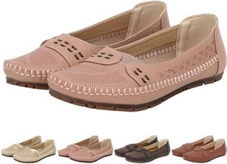 Generic Mocassins orthop&eacute;diques pour femme, coupe large, baskets d&eacute;contract&eacute;es et confortables, l&eacute;g&egrave;res et antid&eacute;rapantes pour le travail, le bureau, rose, 39