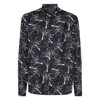 Philipp Plein Silk Dandy Shirt Skull & Bones - - Shirts - Herren - Schwarzk - S