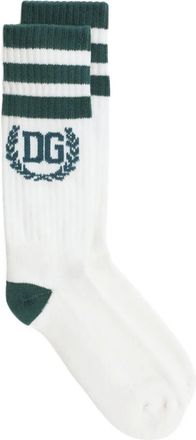 Dolce & Gabbana striped logo socks - Wei&szlig;