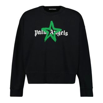 Palm Angels Homme, Sweatshirts et sweats à capuche, Noir, Taille: M SweaT-shirt Noir Logo Automne-Hiver 2023