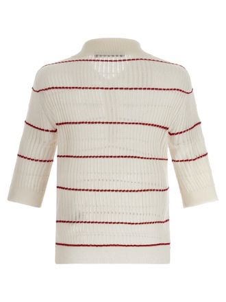 Max Mara Womens White Silk Polo Shirt