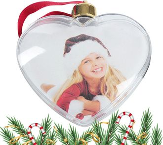 Generic Klare ausf&uuml;llbare Ornamente | Dekorative Bilderrahmen f&uuml;r Weihnachtsbaum,Kleine Bilderrahmen f&uuml;r Festivaldekoration, tragbare baumelnde Ornamente an d