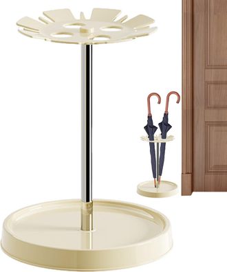 Generic Round Umbrella Holder for Entryway, Rostfreier Stahlst&auml;nder mit 4 Slots und Tropfschale, ABS Space-Saving Draining Rack For Long Short Umbrellas, Wett