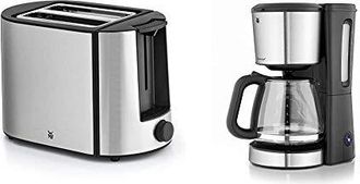 WMF Bueno Pro Toaster Edelstahl, 2 Scheiben, 6 Bräunungsstufen, 870 W, edelstahl matt & BUENO Filterkaffeemaschine Glas, 10 Tassen, Kaffeemaschine mit Aro