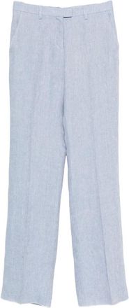 Etro Femme, Pantalons, Bleu, Taille: 36 FR Pantalon ample en m&eacute;lange de lin flamm&eacute;