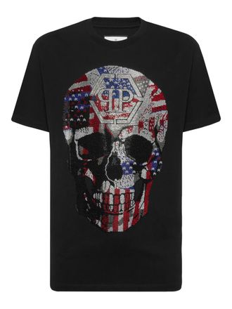 Philipp Plein t-shirt à imprimé tête de mort - Noir